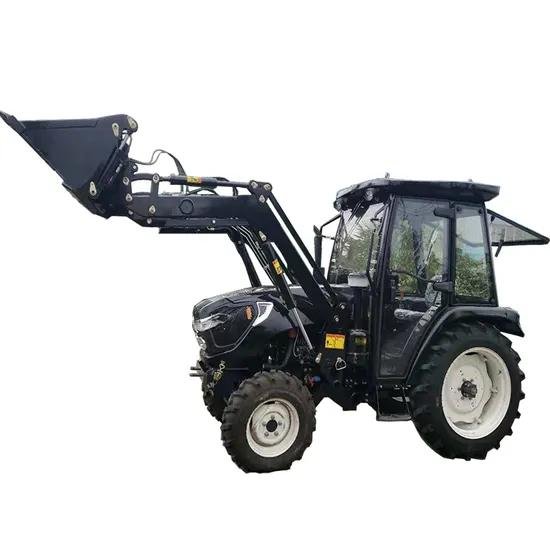 4WD 70HP Farm Agricultural Wheel Tractor with Front End Loader and Cabin