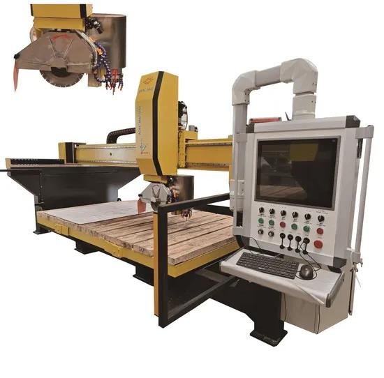 5 Axis -4plus1 Axes-CNC Bridge Saw with Router of 18000rmp for Stone ...