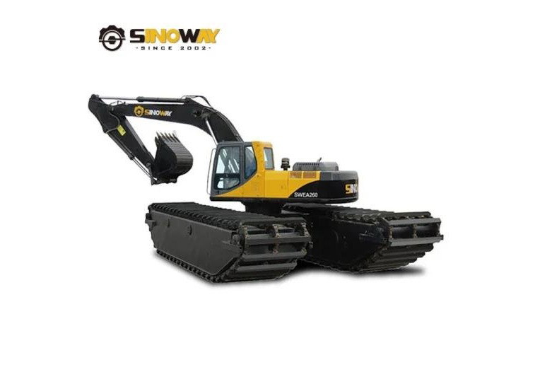 Long Reach Land and Water Excavator with Floating Tank Pontoon Tracks ...